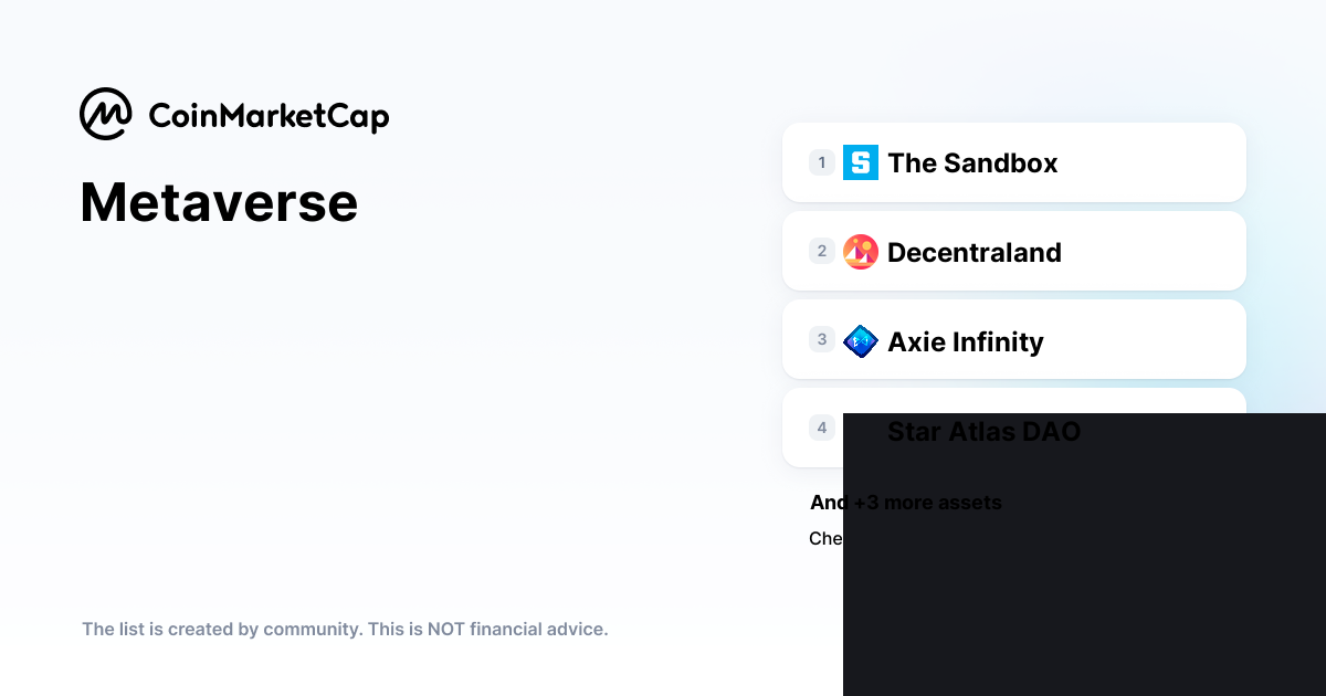 追蹤 Metaverse 加密貨幣投資組合精選 | CoinMarketCap