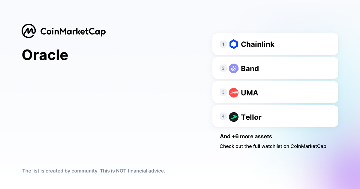 ติดตาม Oracle Crypto Portfolio Picks | CoinMarketCap