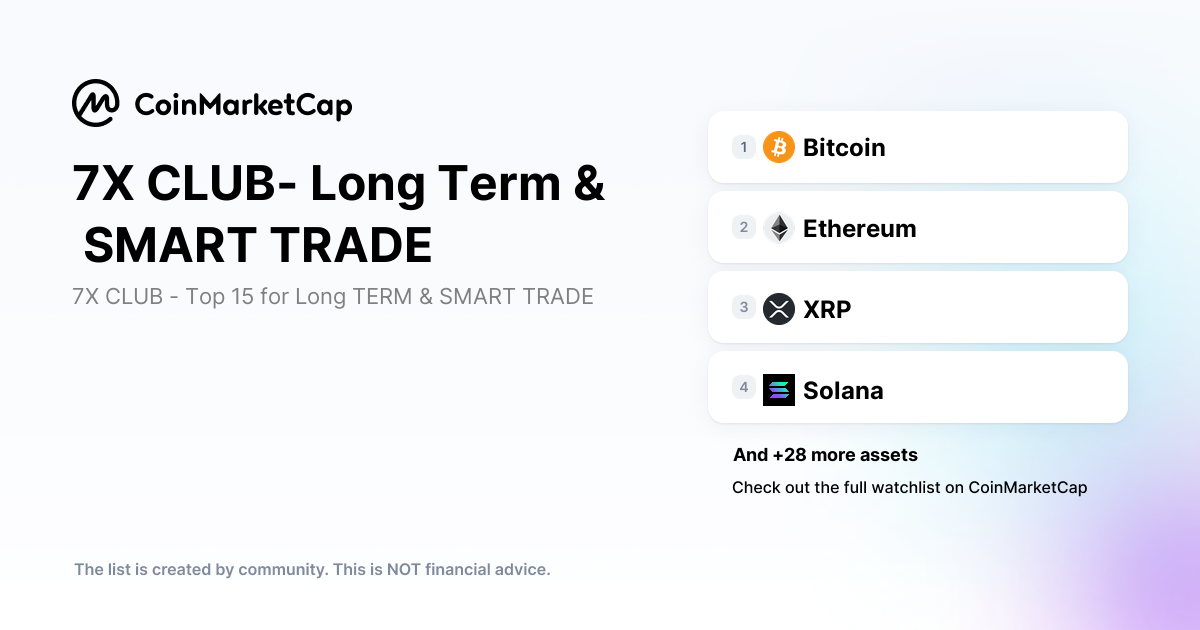 Follow The 7X CLUB- Long Term & SMART TRADE Crypto Portfolio Picks ...