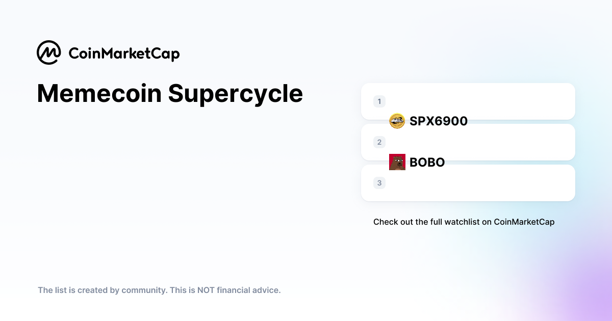 Follow The Memecoin Supercycle Crypto Portfolio Picks | CoinMarketCap