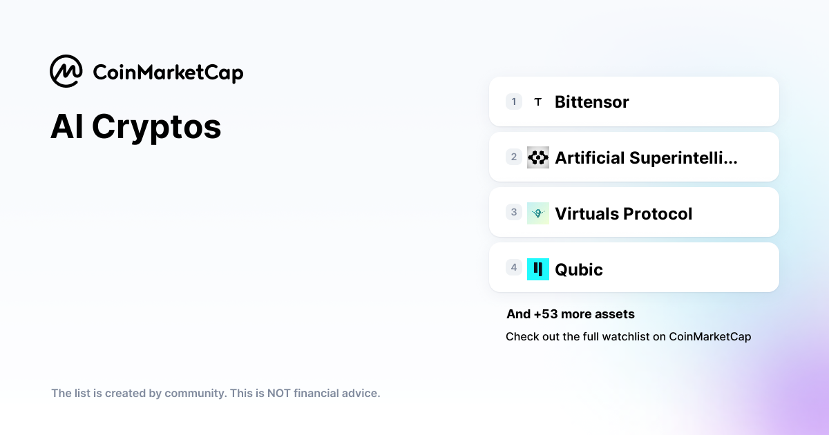 Follow The AI Cryptos Crypto Portfolio Picks | CoinMarketCap